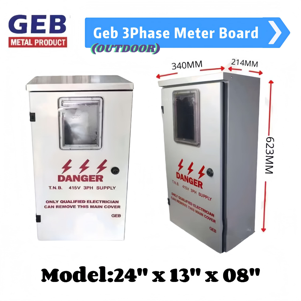 GEB 415v 3 Phase~241308 415V Outdoor KWH Meter Board/KOTAK METER BESI ...