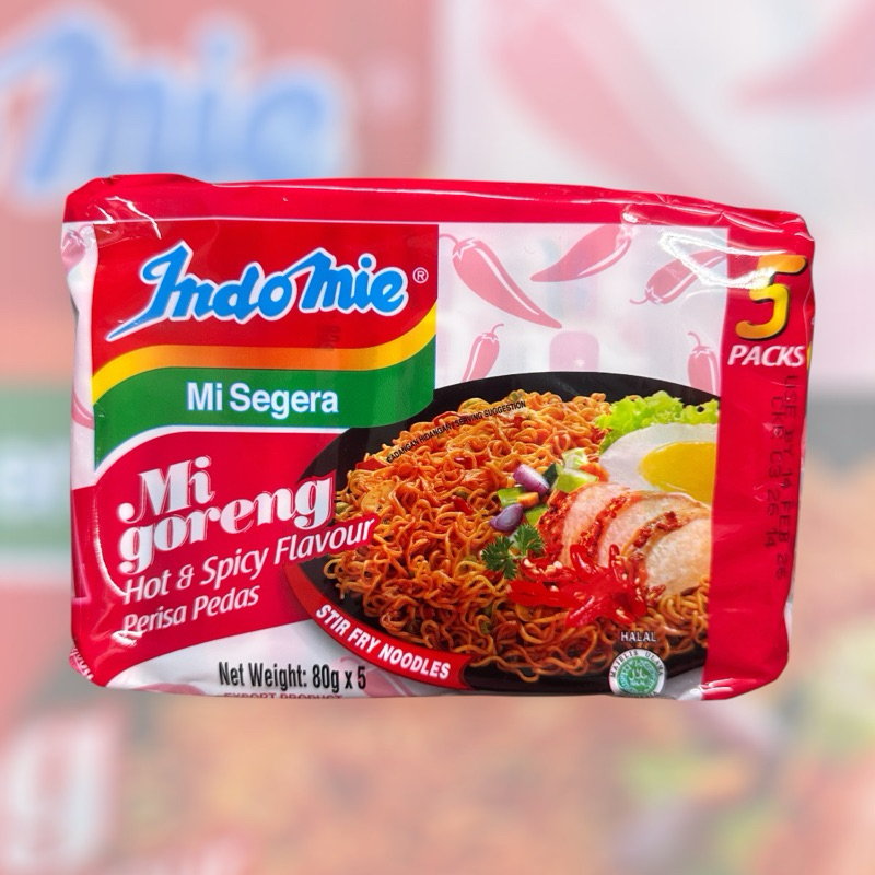 Indomie Mi Goreng Hot & Spicy 5 Pek | Mi Goreng Pedas Viral | Halal ...