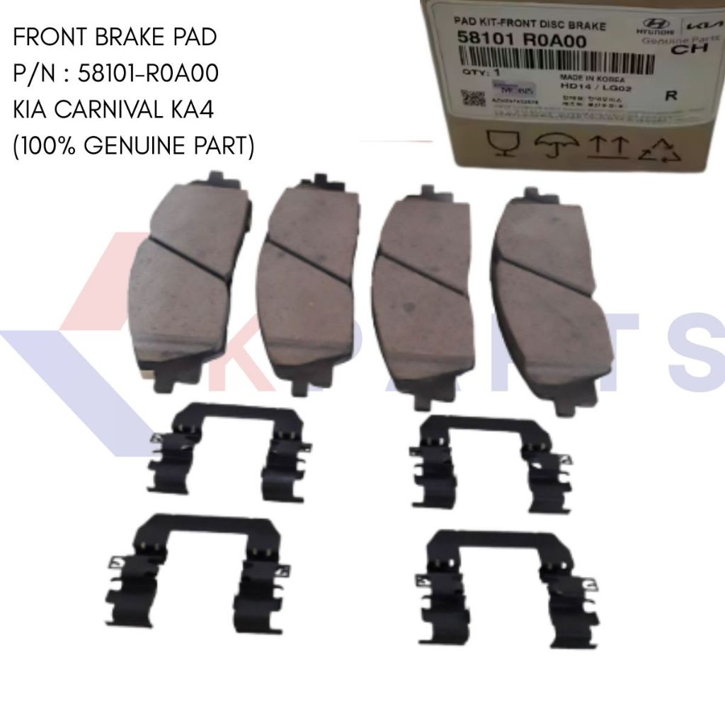 BRAKE PAD FRONT / REAR SET ( GENUINE PART ) > KIA CARNIVAL KA4 >58101 ...
