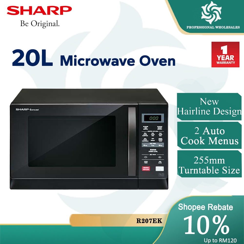 【LOWEST PRICE】Sharp 20L Microwave Oven 20L R207EK Basic Microwave Oven ...