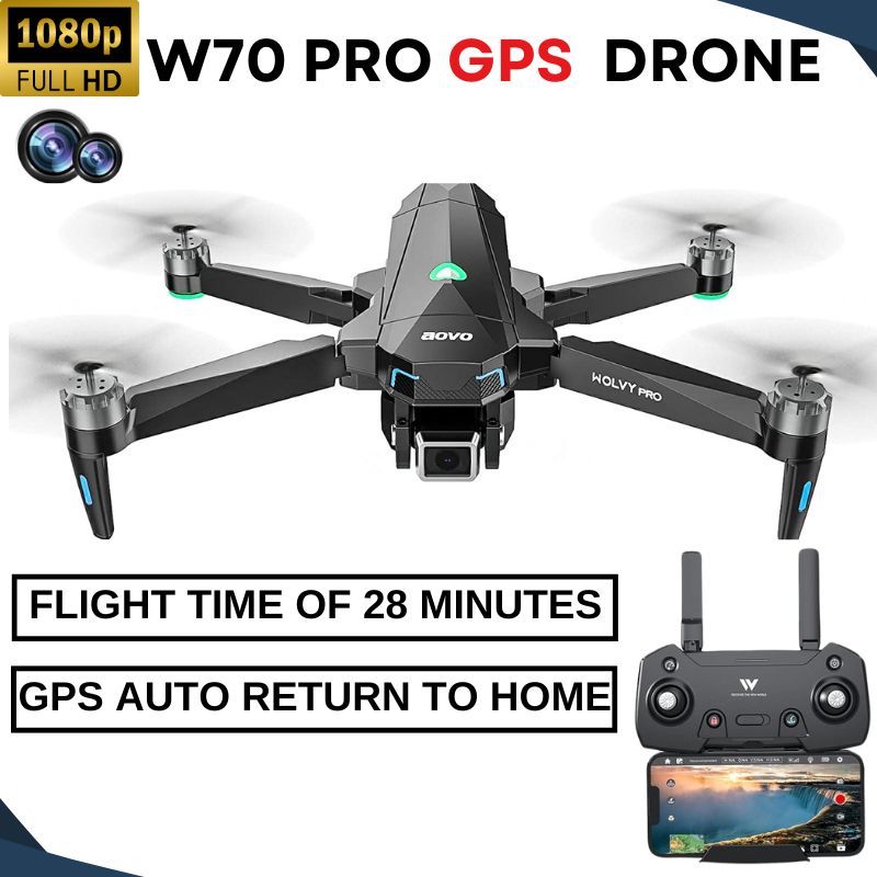 W70 Pro GPS Rc Fpv Drone With Dual Camera Dron Drones Deron Control GPS ...