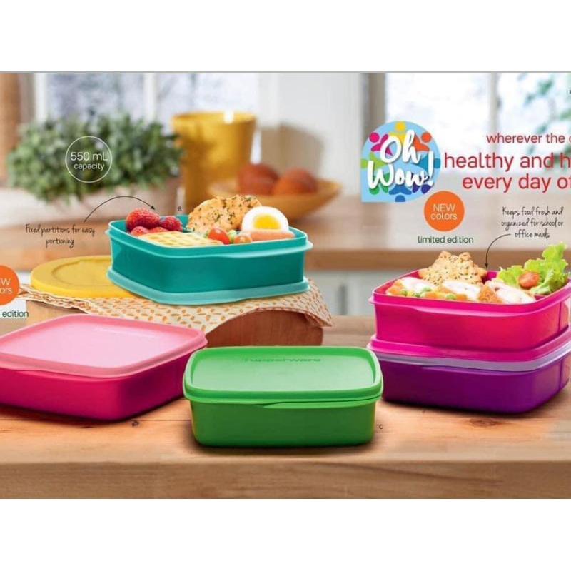 DIVIDED LUNCH BOX SQUARE TUPPERWARE | Shopee Malaysia
