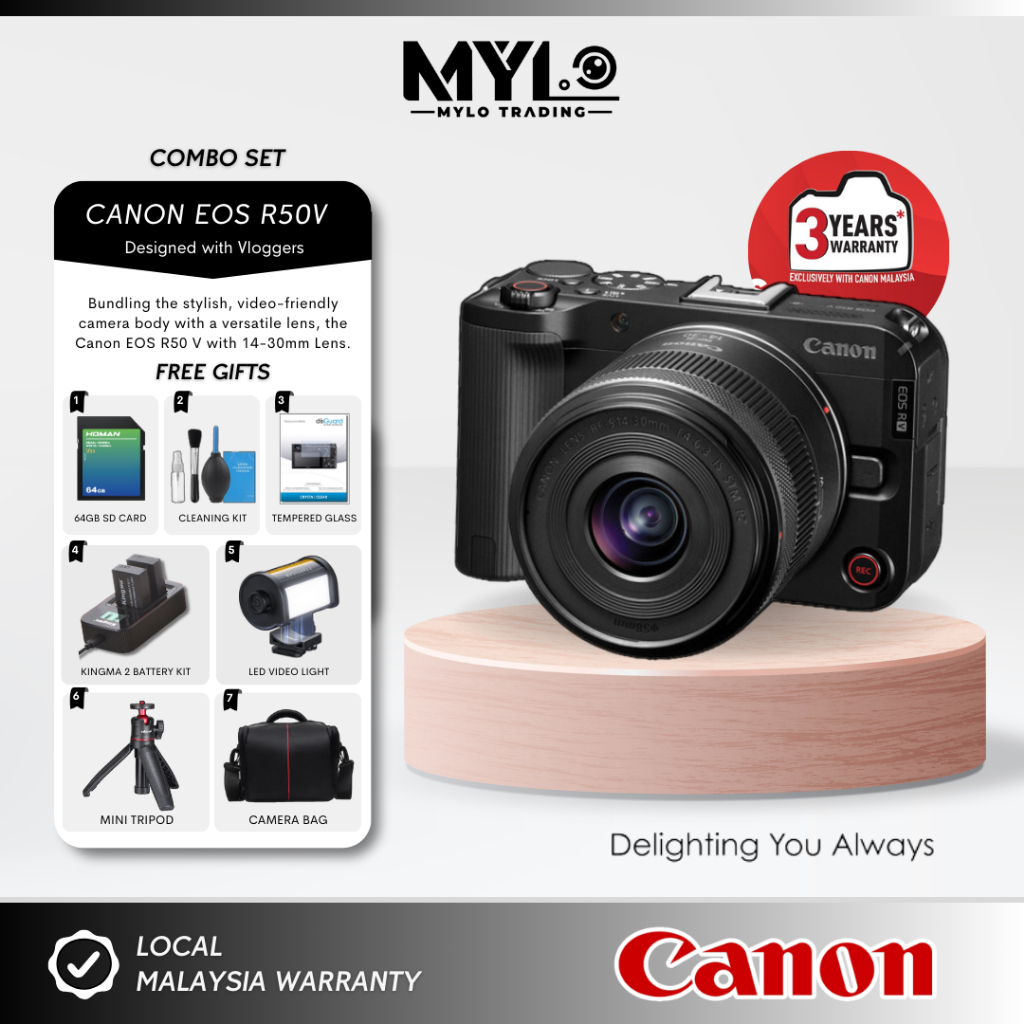 Canon EOS R50 V | R50V Mirrorless Camera with 14-30mm f/4-6.3 Lens ...