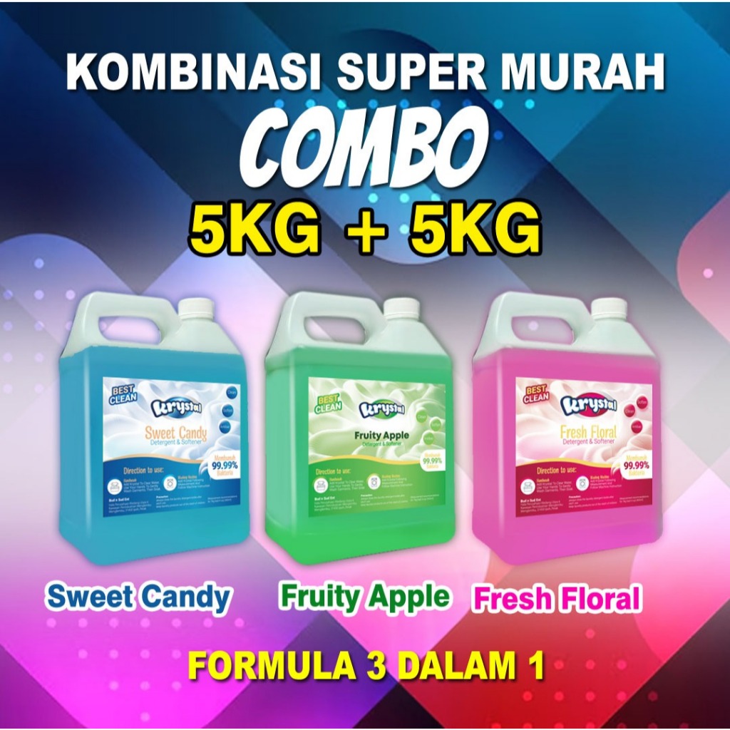 COMBO KRYSTAL Sabun Dobi Viral 5KG + 5KG | Shopee Malaysia