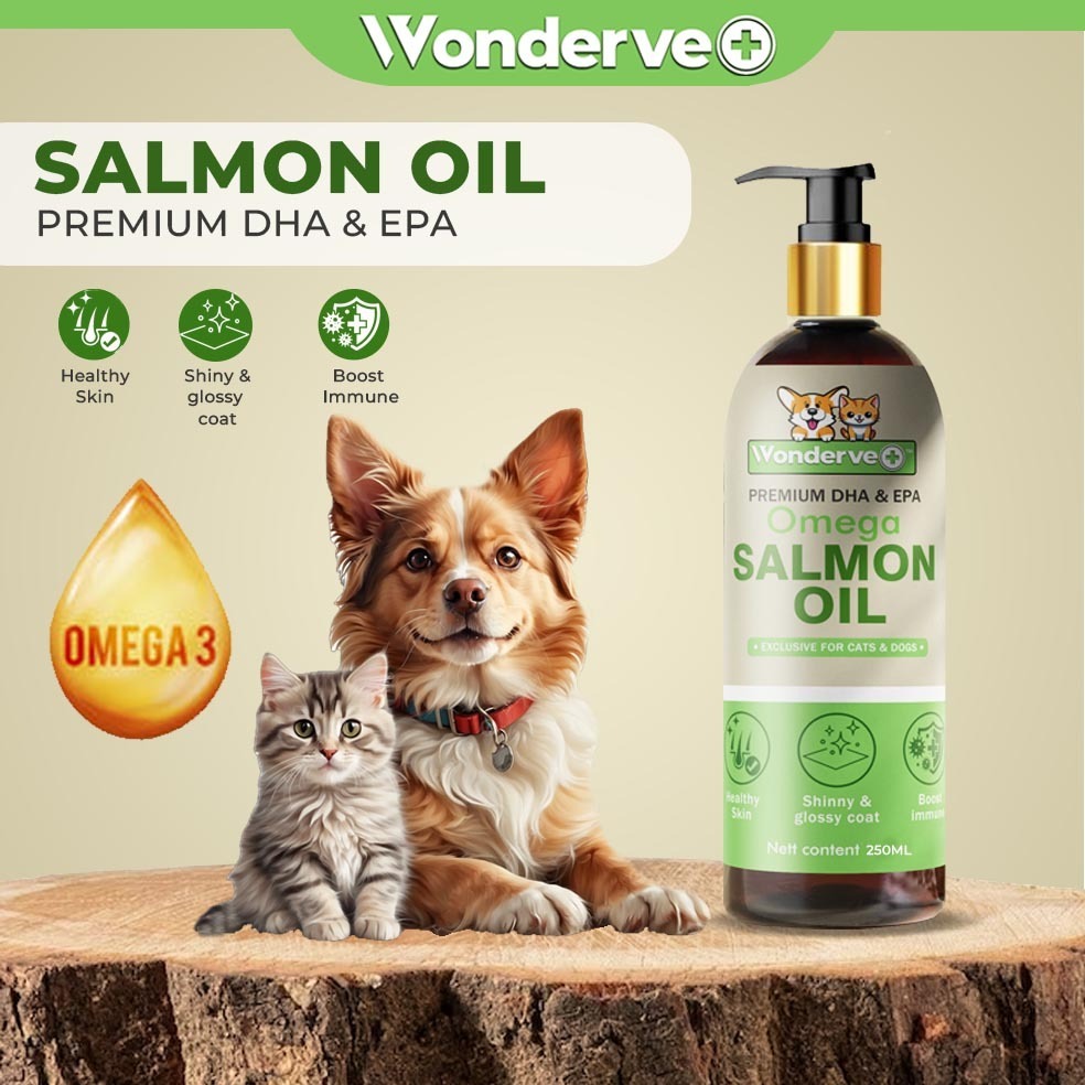 Wondervet Omega Salmon Oil Premium DHA & EPA for cats and dogs 250ml ...