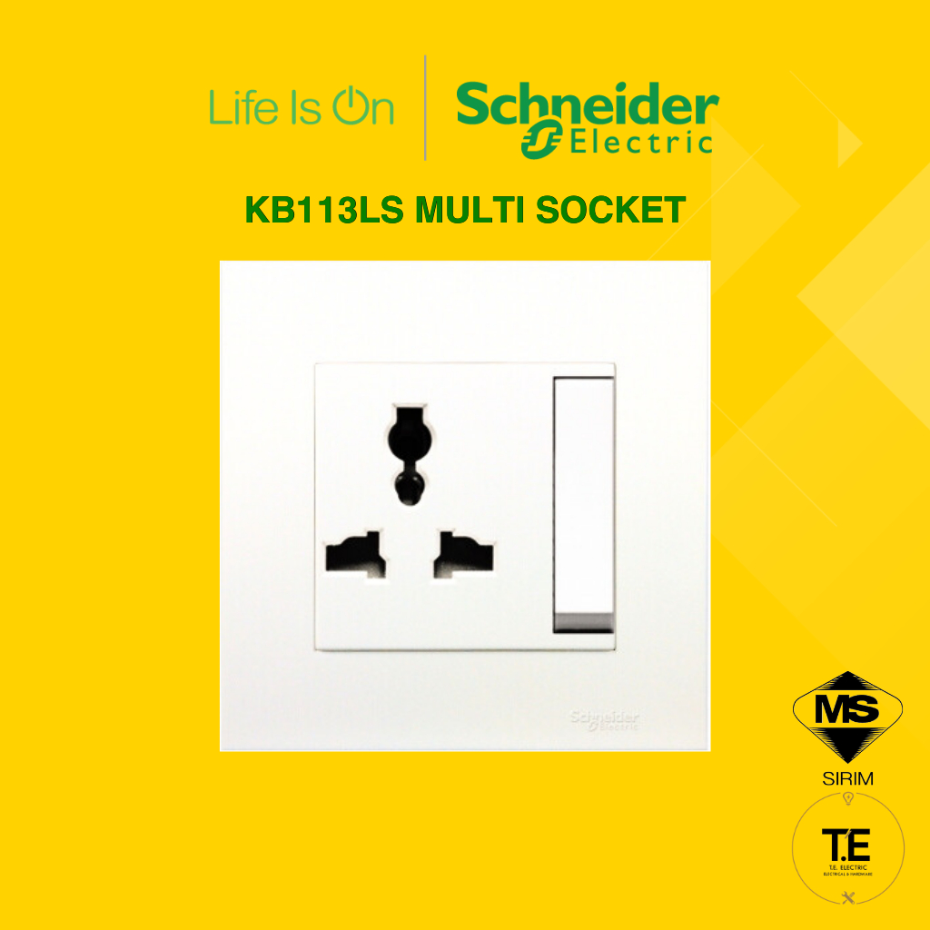 SCHNEIDER VIVACE SERIES KB113LS 13A UNIVERSAL MULTI SWITCH SOCKET ...