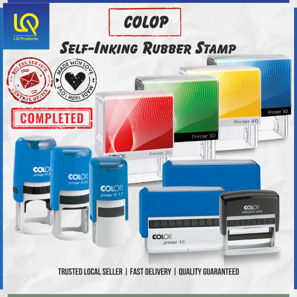 ️SAME DAY POS /COLOP Printer Line/ Round Stamp Self-Inking Stamp P20/ P30/ P40/ P50/ R17/ R24 ...