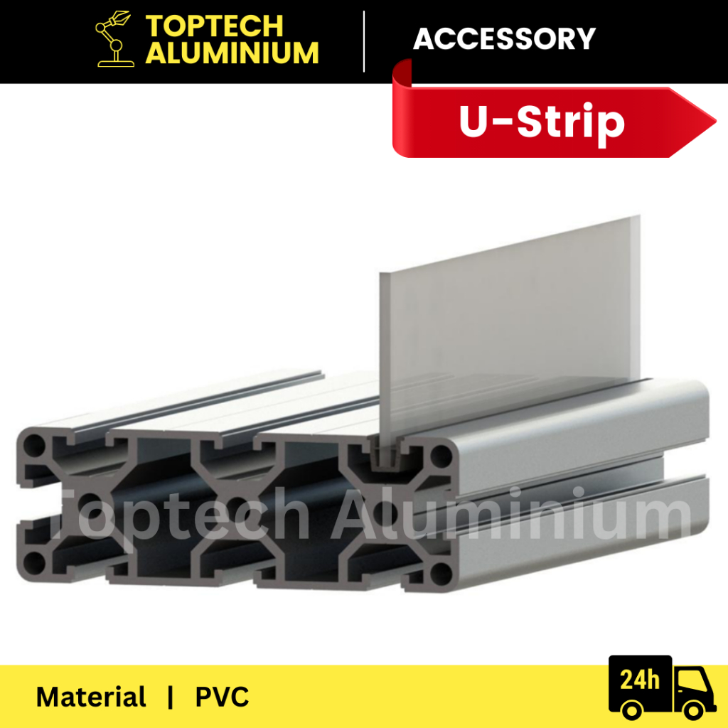 [Ready Stock]U-Strip Slot Cover PVC Extrude Black Color 1m per piece ...