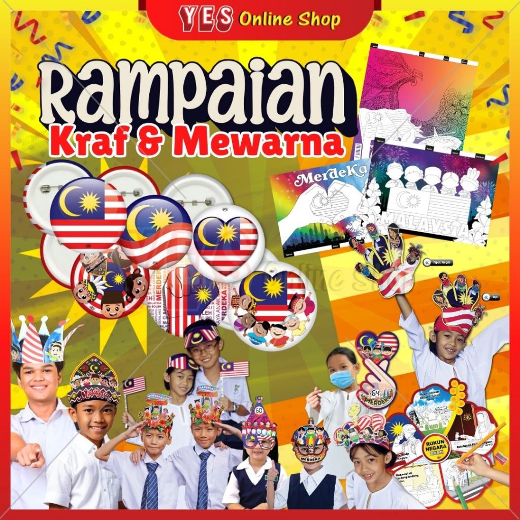 MERDEKA MERDEKA MERDEKA Rampaian Kraf DIY & Mewarna | Button Badge ...