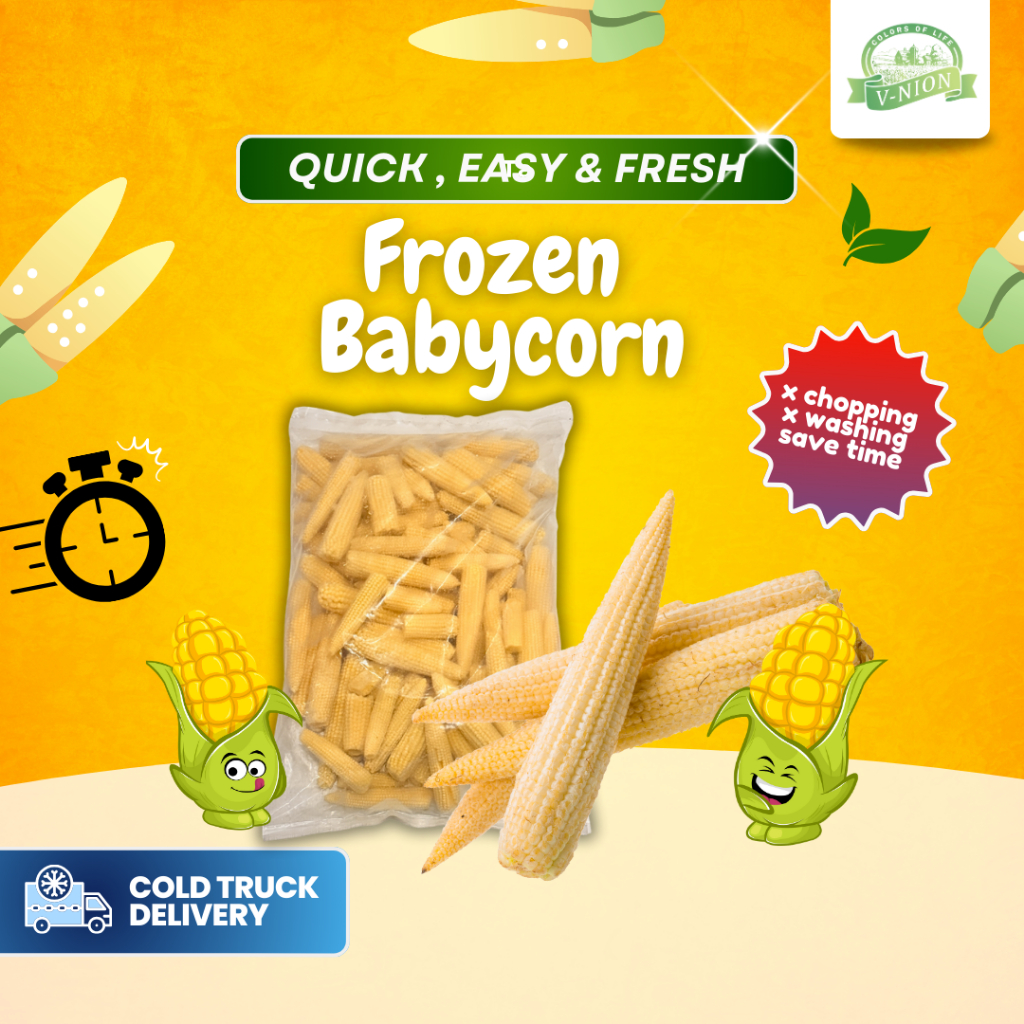 Frozen Baby Corn Whole (Jagung Muda Penuh Sejuk Beku)- 1 kg | Shopee ...