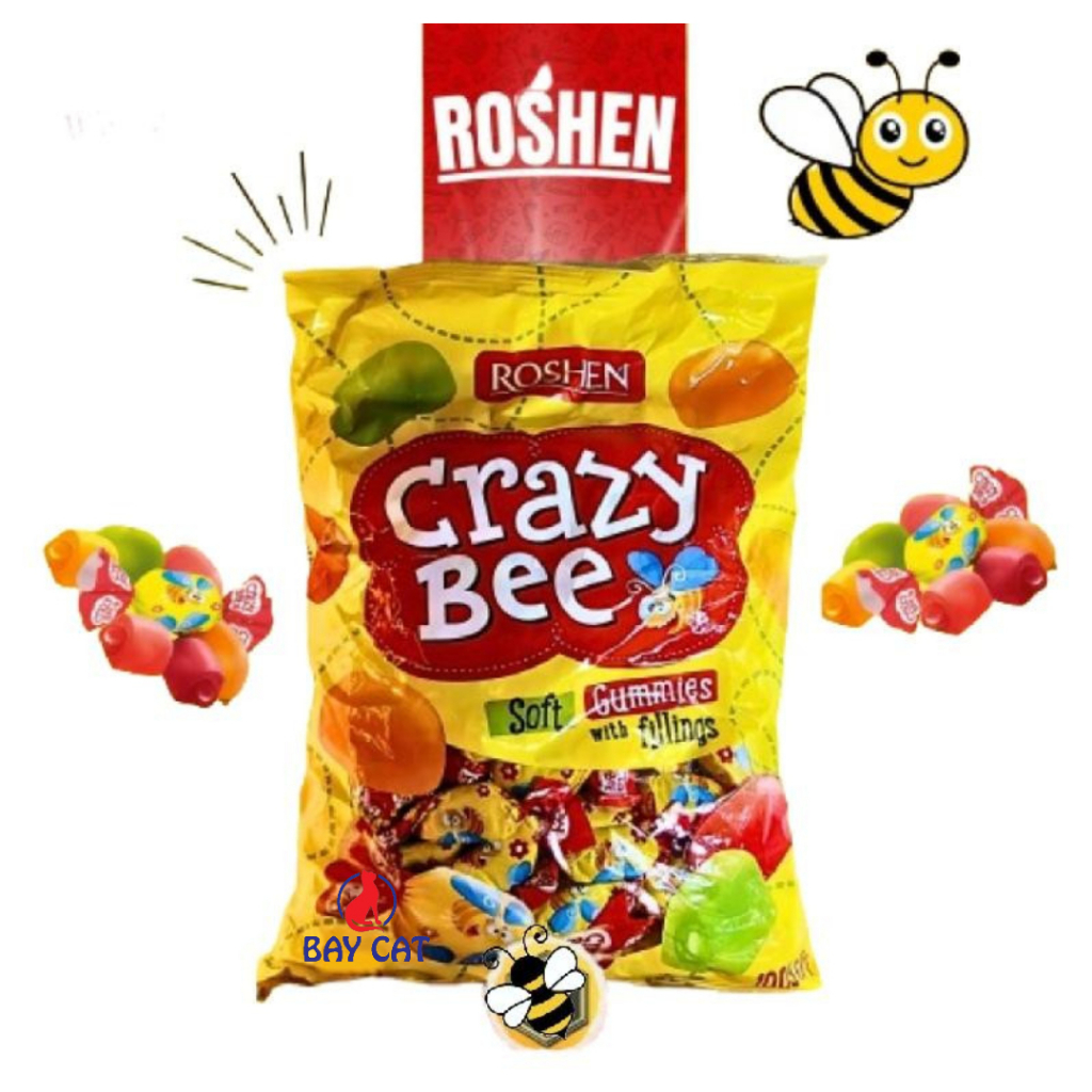 ROSHEN Crazy Bee Fruity Gummy Candy 200GM (Soft Gummies with Fillings ...