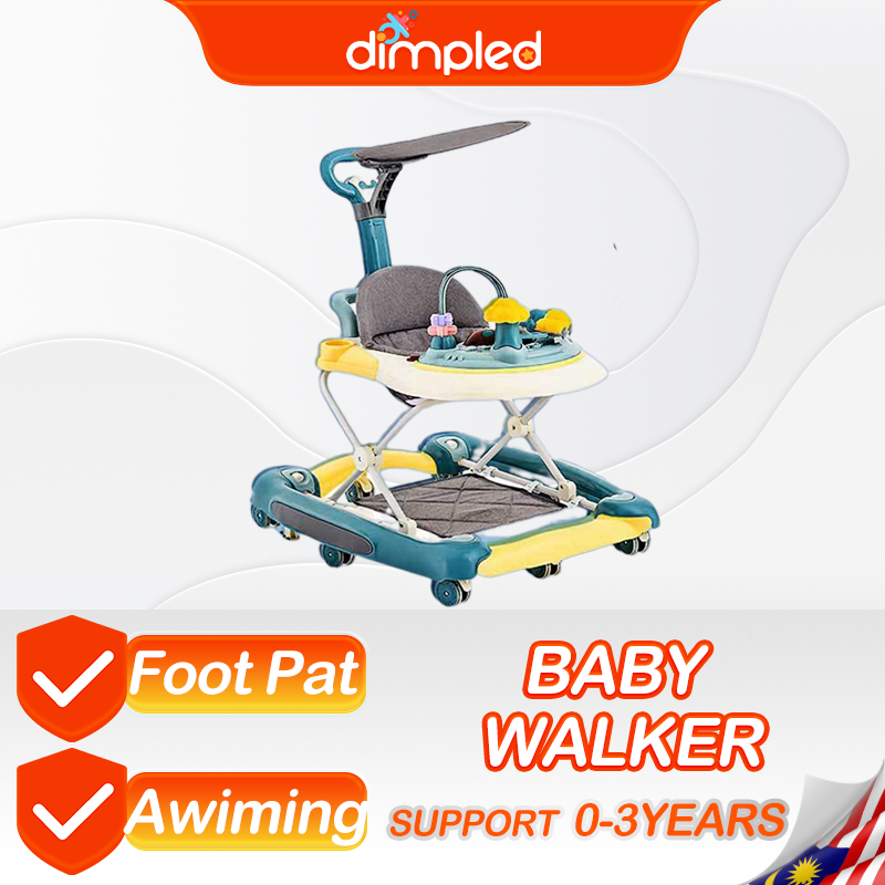 [COD] baby walker baby pat and awiming Foldable adjustable brake feed ...