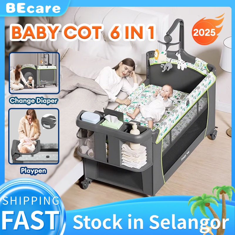 (Free Diaper)Foldable Baby Cot With Diaper Changing Portable Bed ...
