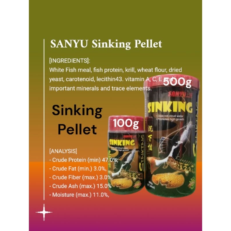 SANYU Sinking Pellet 100g/500g (Fish Food Sinking Type) | Shopee Malaysia