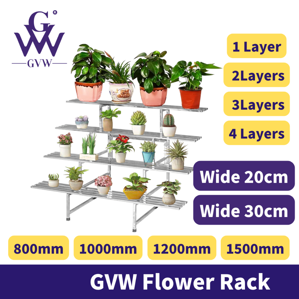 HOMEBY GVW Rak Bunga Bertingkat Rak Pasu Bunga Outdoor Stainless Steel ...