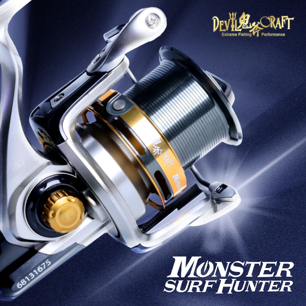 DEVIL CRAFT - MONSTER SURF HUNTER-8+1-SUSBB-RATIO-5.2:1-SURF REEL-MAX ...