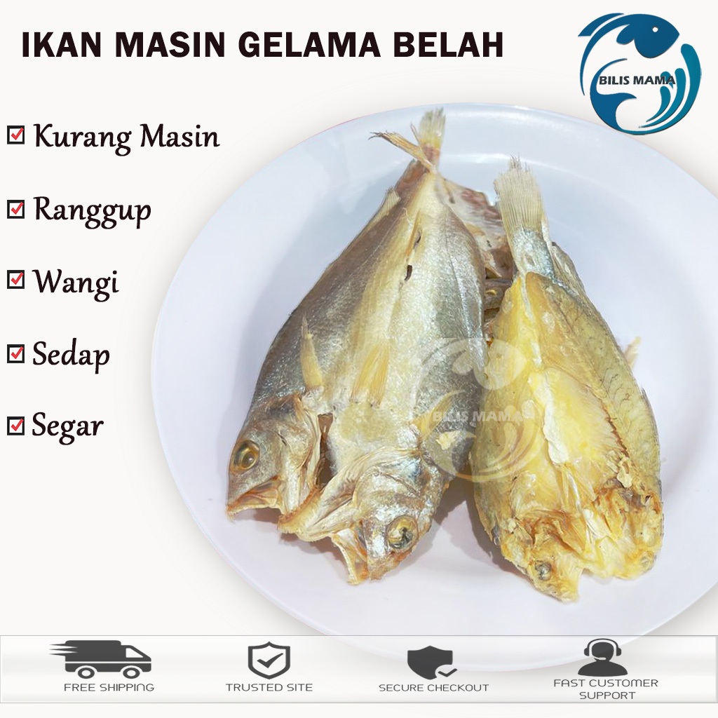 200G Ikan Gelama Belah Tawar / Ikan Masin Gelame Belah / Ikan Kering ...