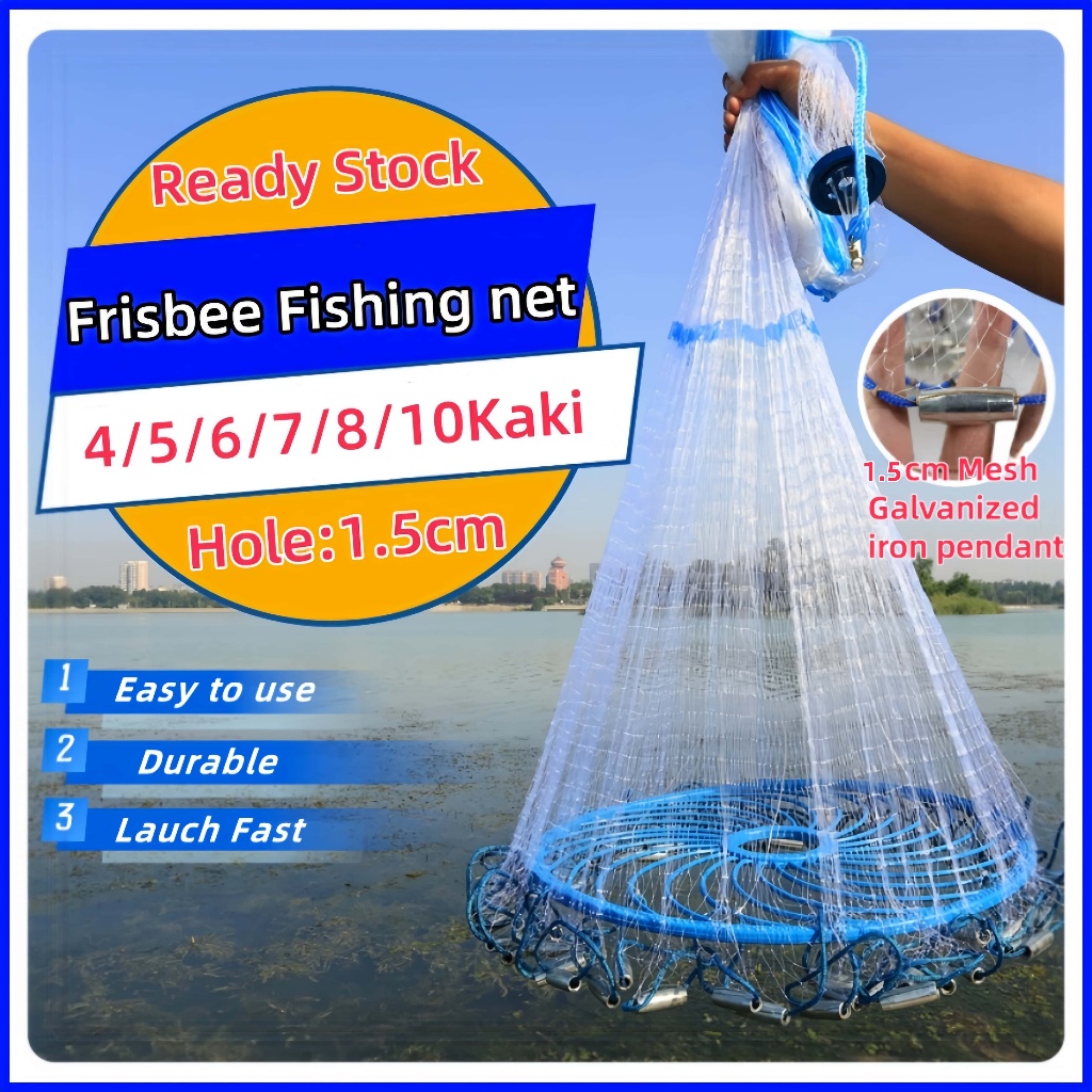 Jala Ikan Hand Casting Fish Net Jaring Ikan Fishing Net Bubu Ikan Nylon ...