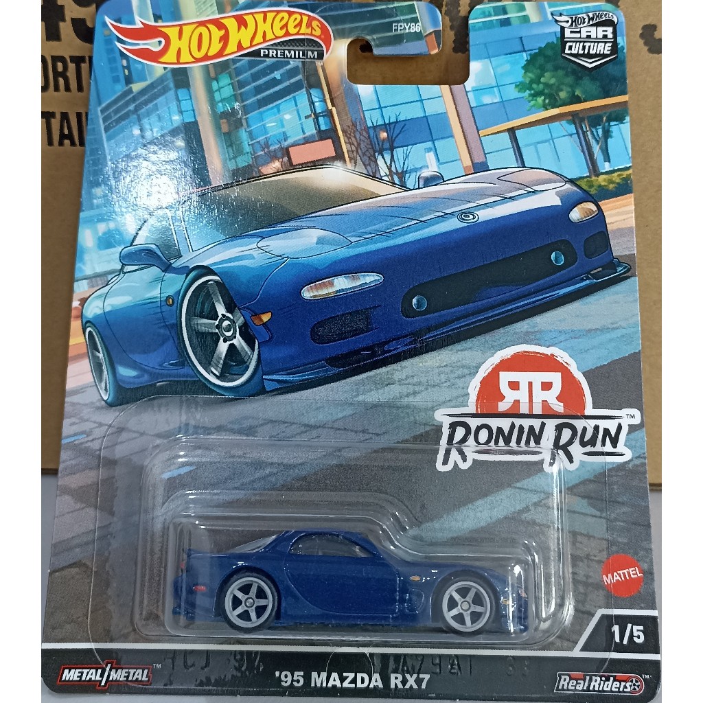 HOTWHEELS PREMIUM POP CULTURE CC CARD MAZDA RX7 1995 Real Riders Body ...