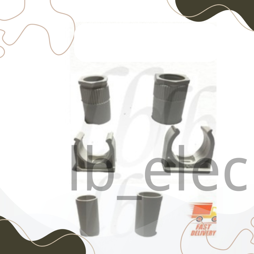20MM~25MM PIPE BOX ACCESSORIES U CLIP/SOCKET/FEMALE ADAPTOR | Shopee ...