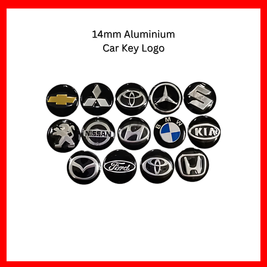 Car Logo 14mm Aluminum Logo Flip Key Logo Sticker | Shopee Malaysia