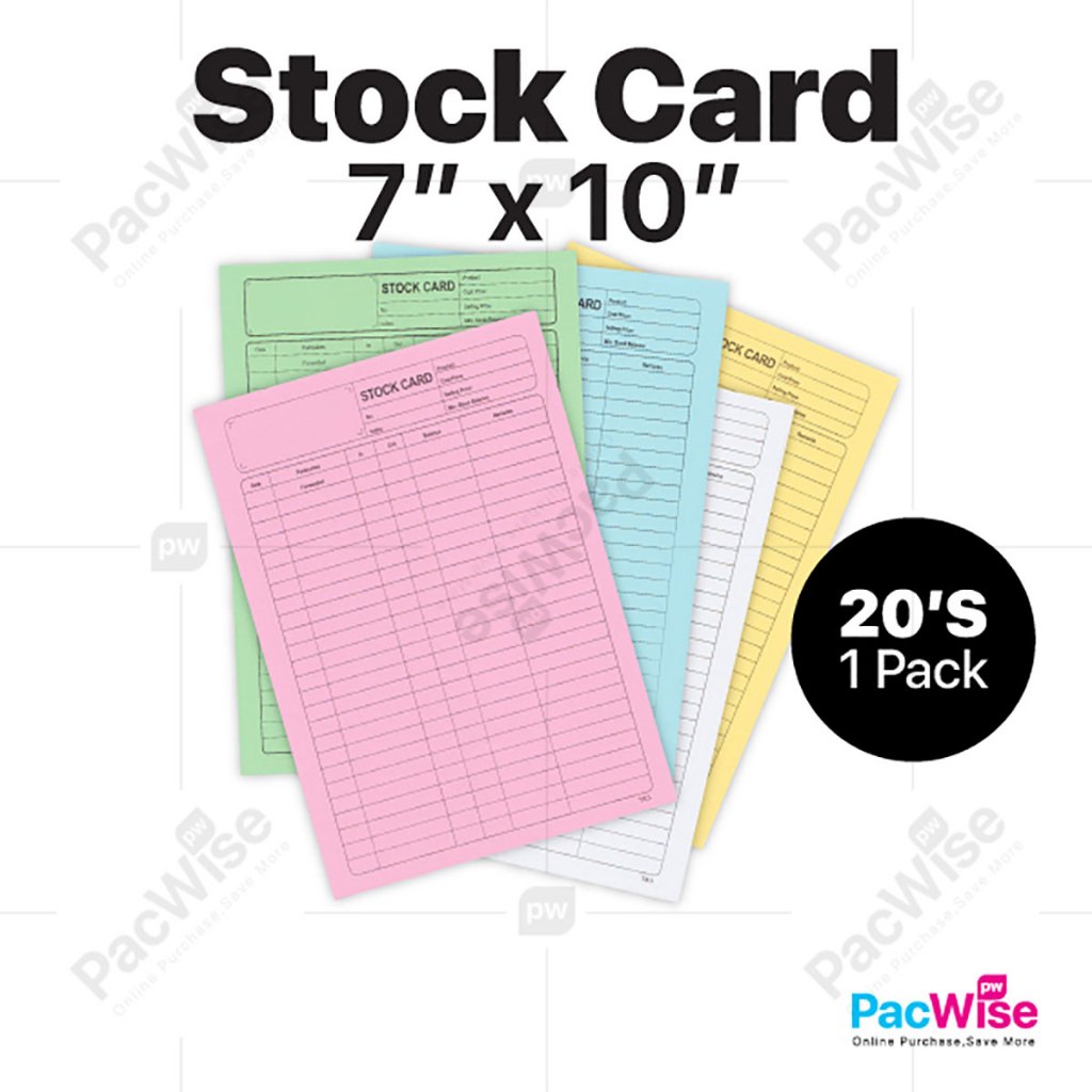 Stock Card / Kad Stok 7” x 10” / Card Stock Paper for Inventory Record ...
