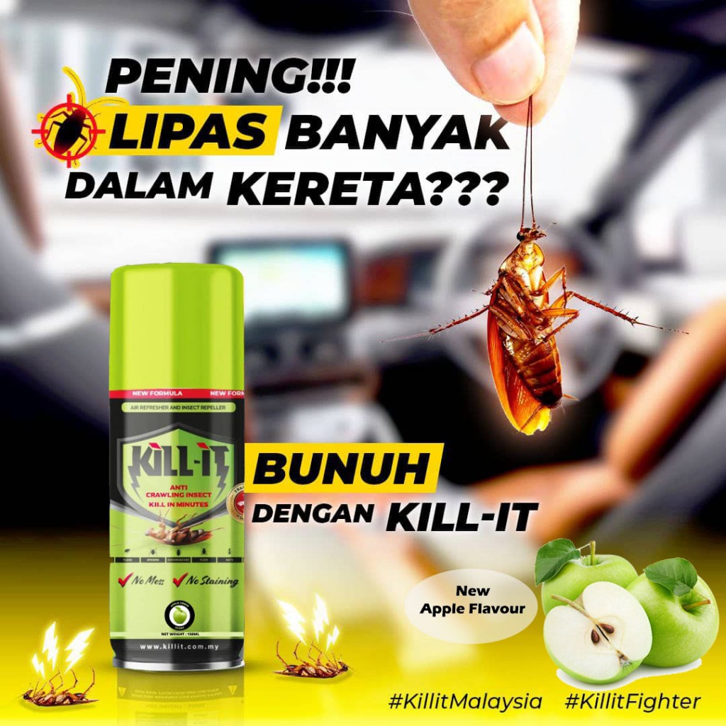 PEST CONTROL UBAT LIPAS KERETA KILL IT SPRAY LIPAS KERETA APPLE FLAVOR ...
