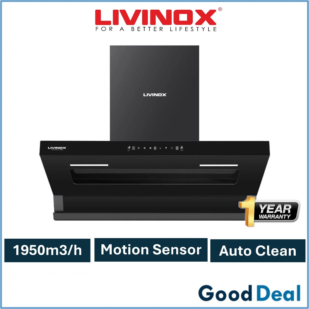 【FREE SHIPPING】Livinox LCH-VELLA-90BL Compact Slanted Cooker Hood ...