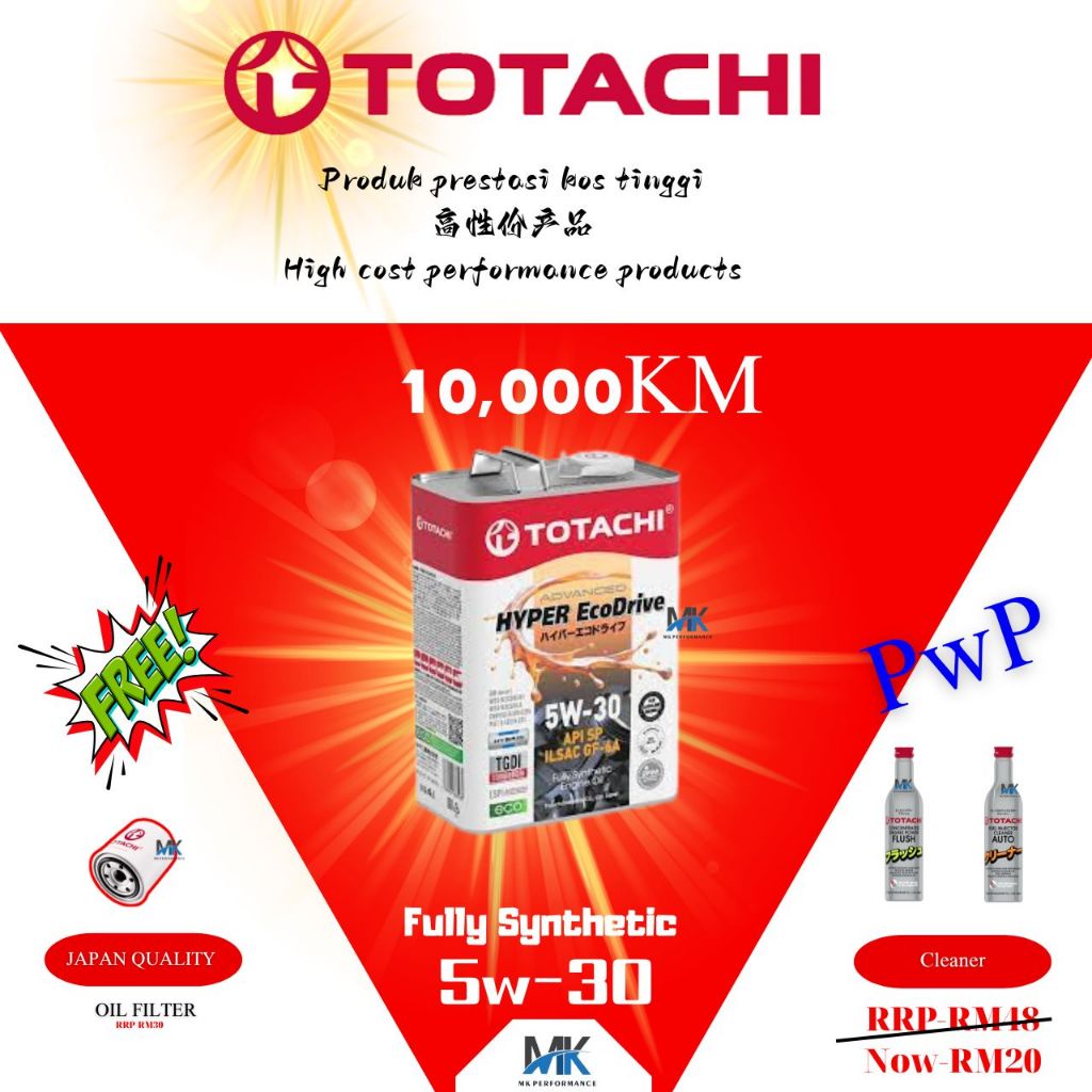 [ Fully Imported ] ORIGINAL - Totachi Japan Engine Oil 5W30 Hyper ...