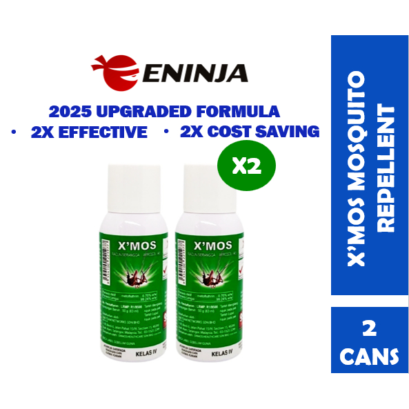 【READY STOCK】X'MOS 2 Cans Mosquito Repellent Spray/ Ubat Nyamuk Tidak ...