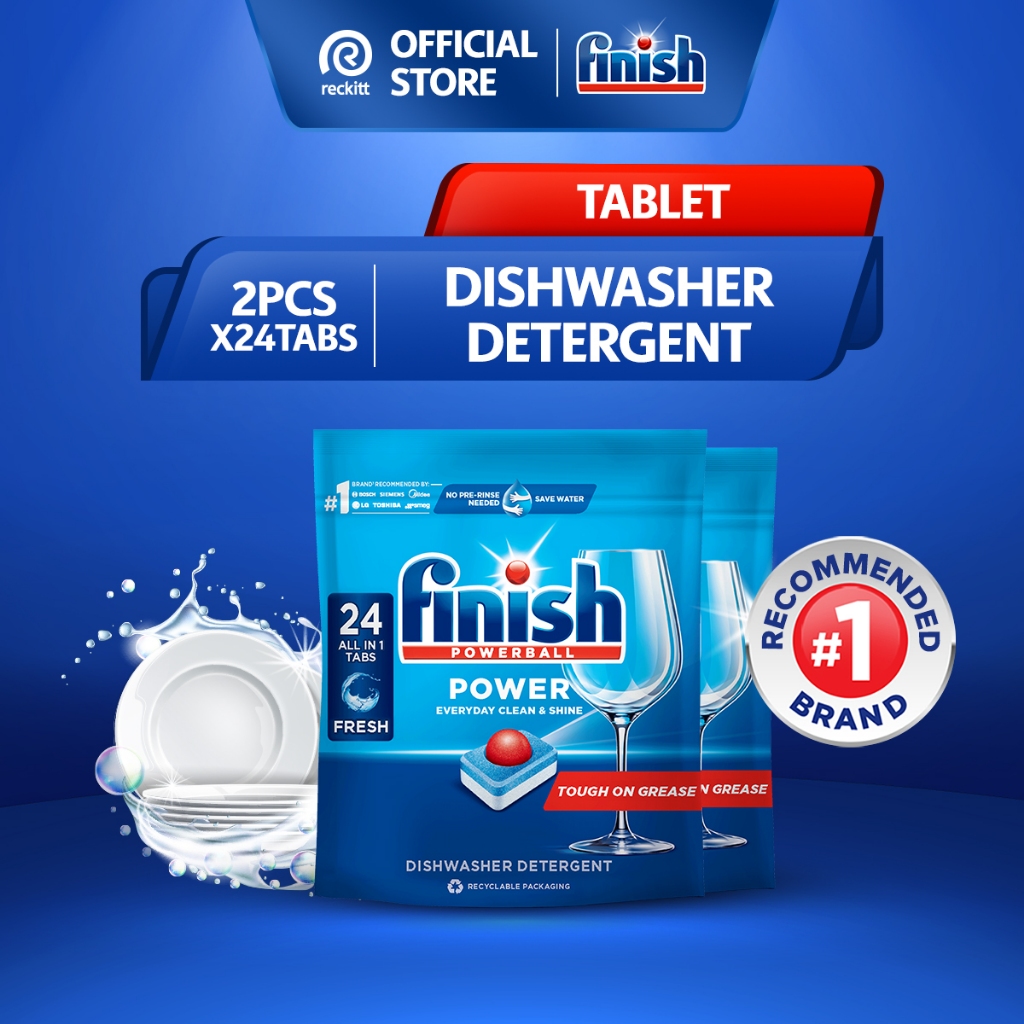 Finish Tablet All In One Max Dishwasher Detergent (24 x 2 Tabs ...