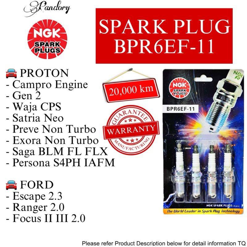 【💯ASLI】BPR6EF-11 PALAM PENCUCUH NGK SPARK PLUG EXORA GEN 2 PERSONA ...