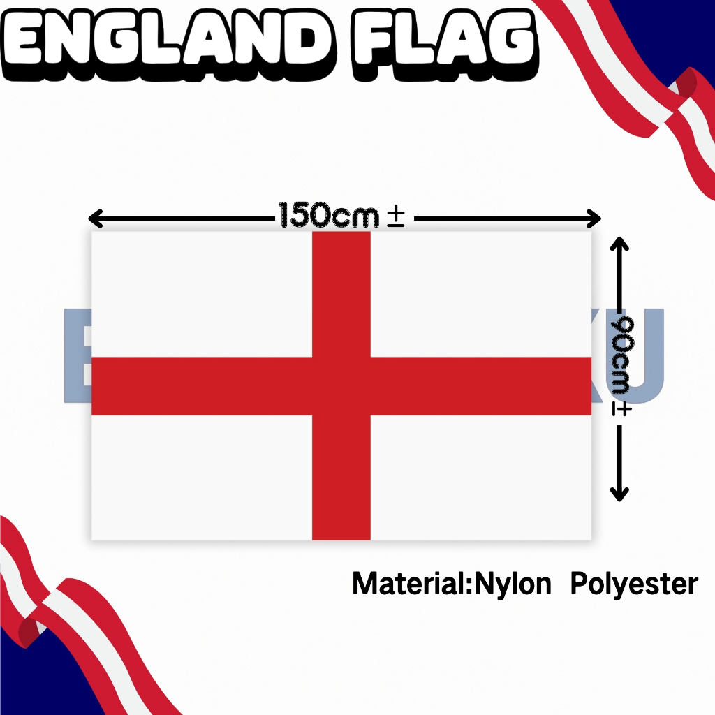【Benderaku】England Flag 3x5FT 90x150cm BENDERA NEGARA ENGLAND FLAGS ...