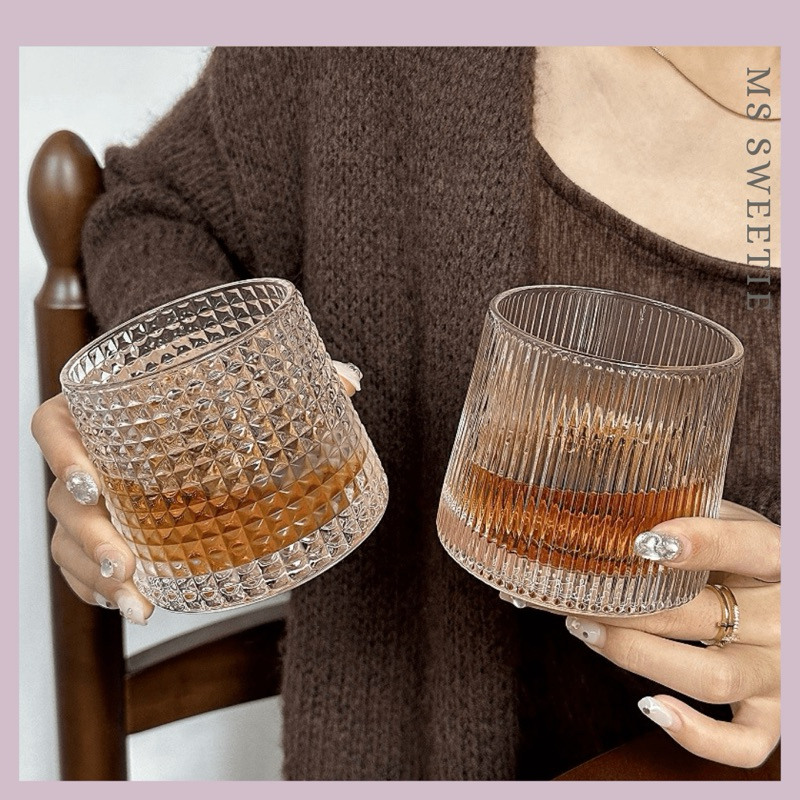 [READY STOCK]旋转酒杯 Wine Whisky Drink Café IN Style Clear Tempered Glass ...