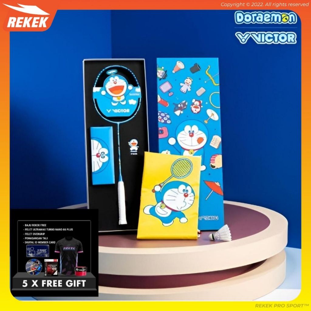 𝐋𝐈𝐌𝐈𝐓𝐄𝐃 𝐄𝐃𝐈𝐓𝐈𝐎𝐍 Raket Badminton VICTOR X DORAEMON COLLECTION SET Gift ...