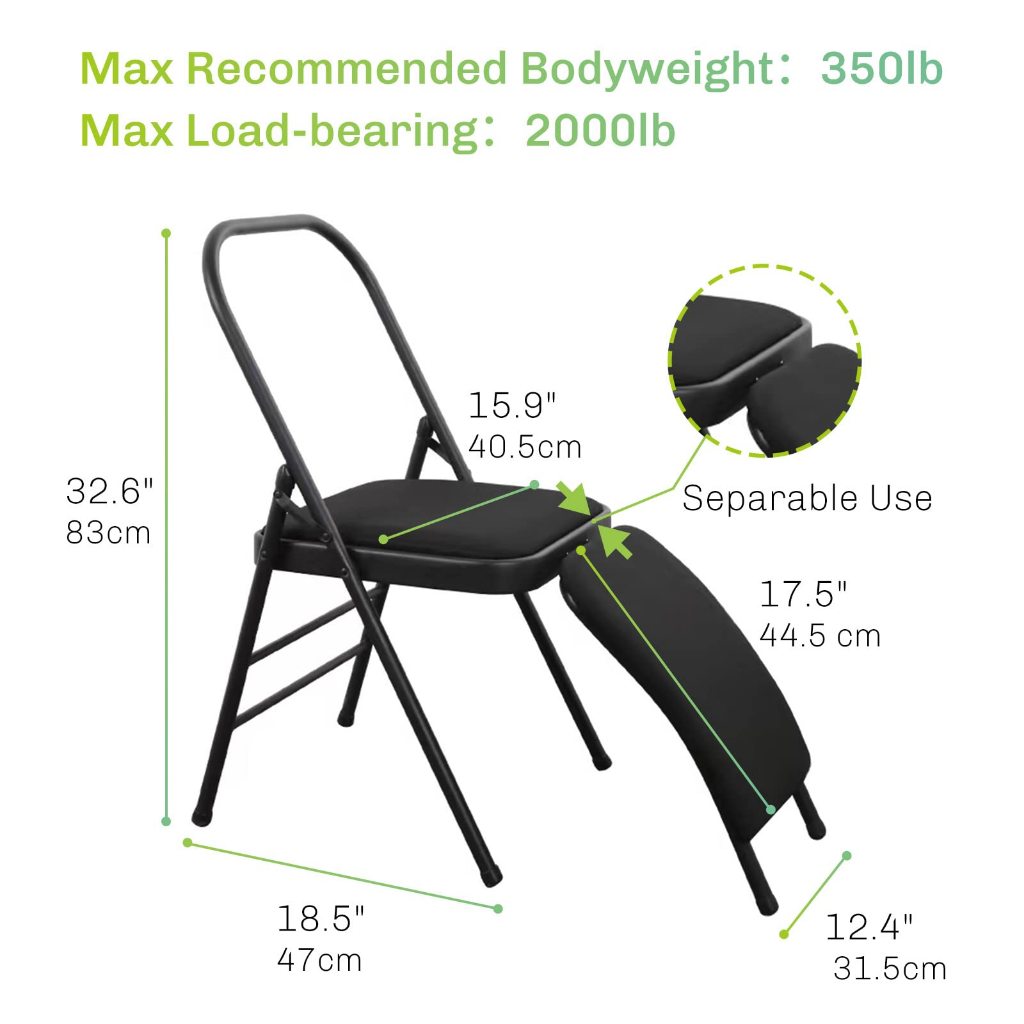 Luxury Yoga Auxiliary Foldable Chair with Lumbar Back Support Balance ...