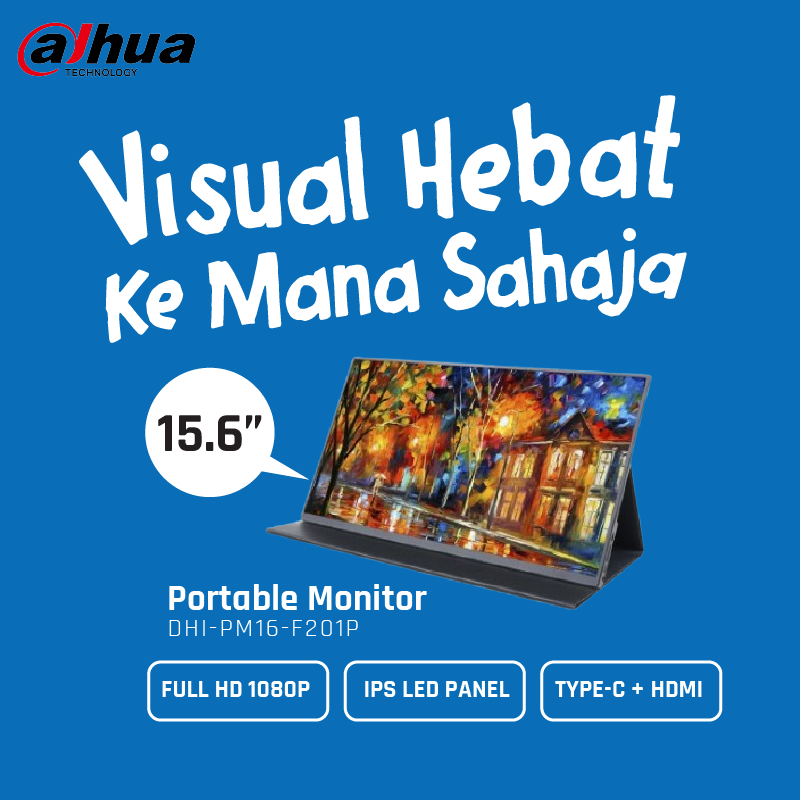 Dahua Portable Monitor DHI-PM16-F201P 15.6" Inch IPS FHD 60HZ | Shopee ...