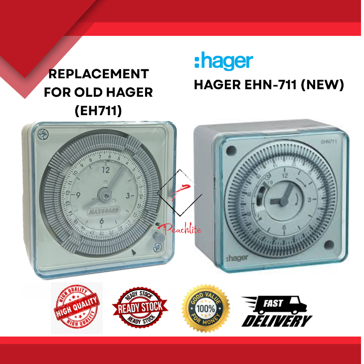 Hager EHN711 (NEW MODEL) / Q24TH 24hrs Analog Time Timer switch 100% Authentic product | Shopee ...