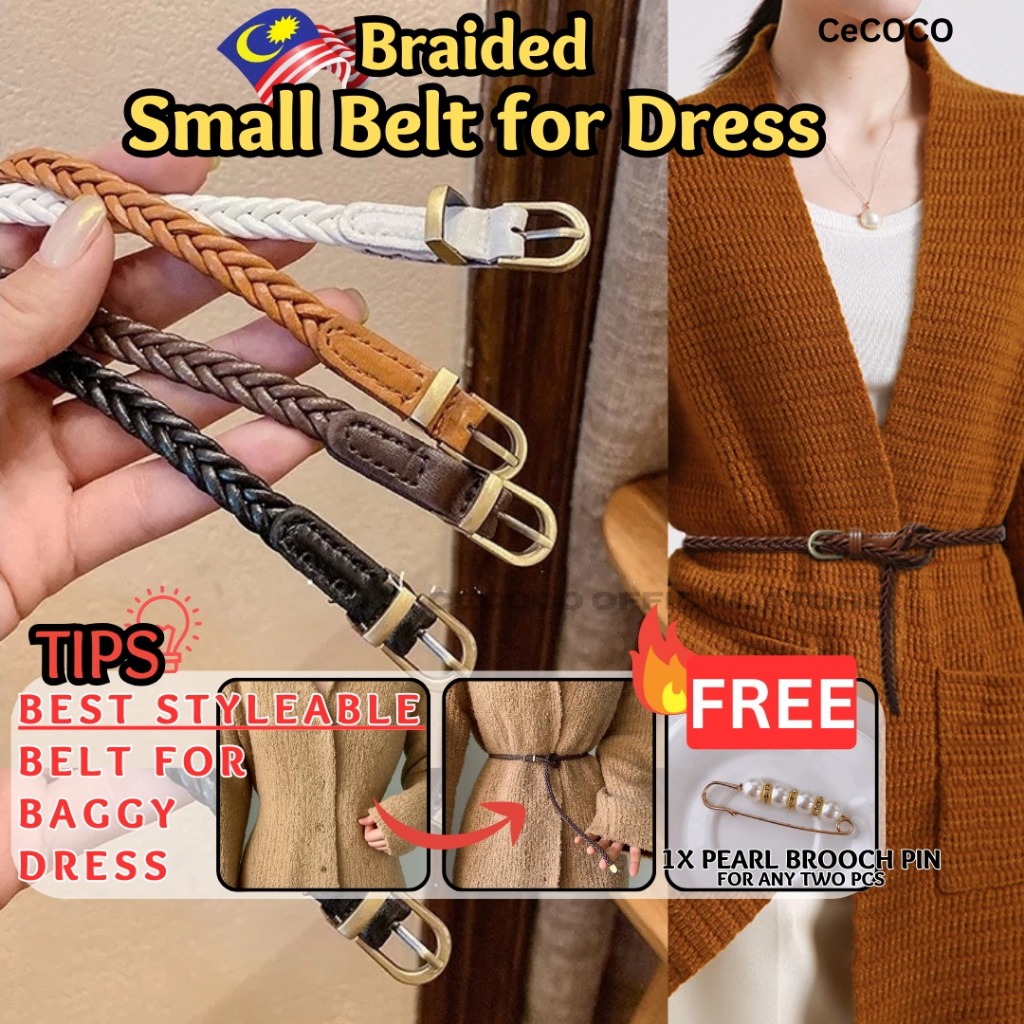 Tiny braided Small thin Lady belt ladies women belt woman tali pinggang ...