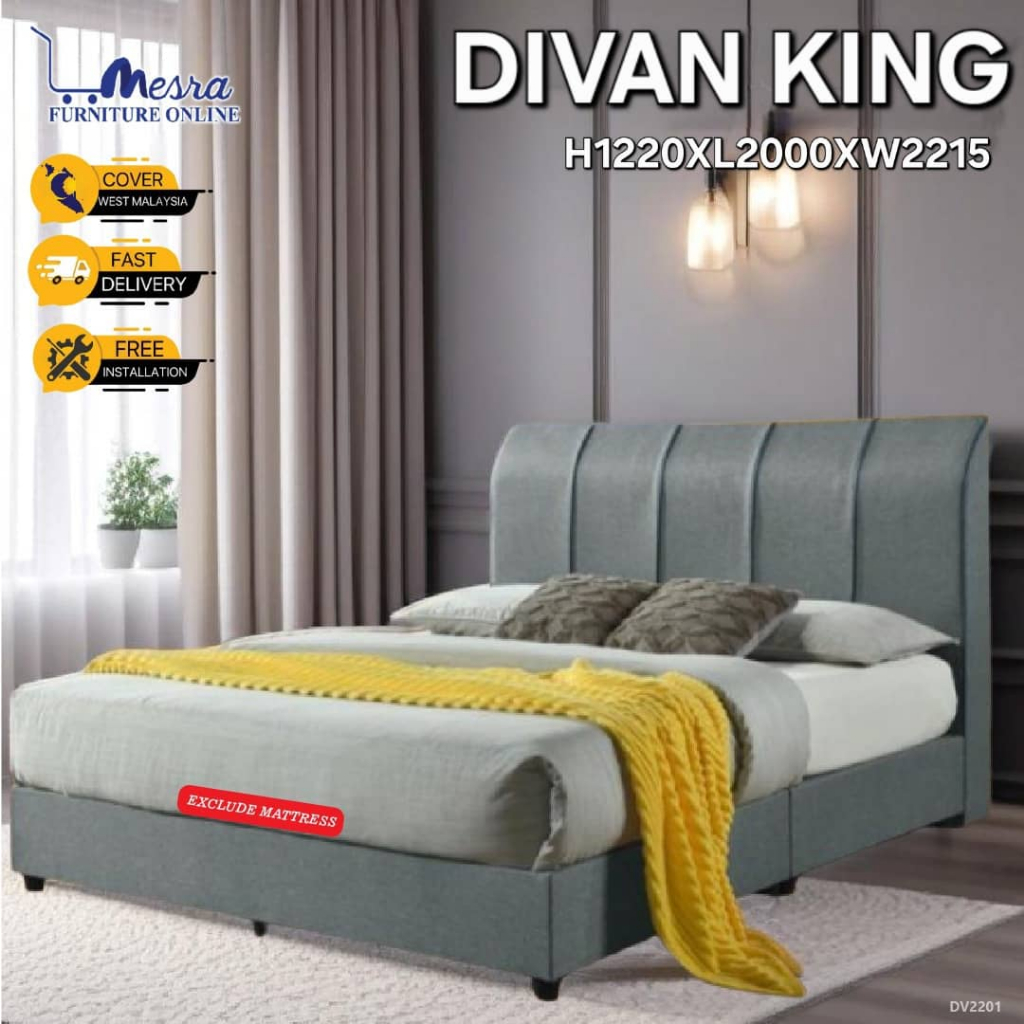 (Ready Stock) MESRA: Divan King Bed Frame Headboard Katil King Bed ...