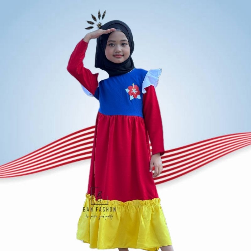 baju merdeka 2025,merdeka jubah bunga raya ,kids Girls merdeka Dress ...