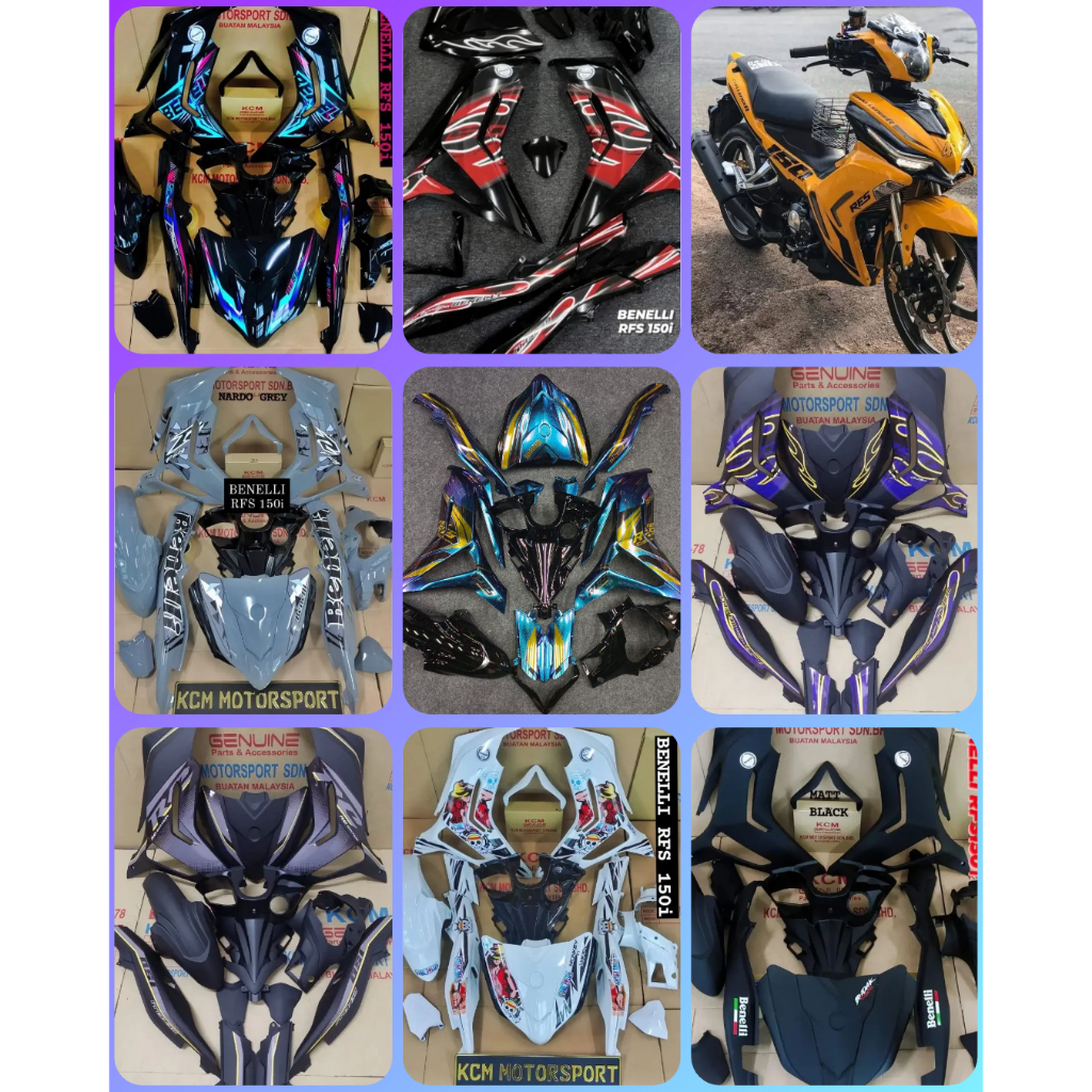 COVERSET ORIGINAL BENELLI RFS 150i CHROME STRIPE SIAP TAMPAL STICKER ...