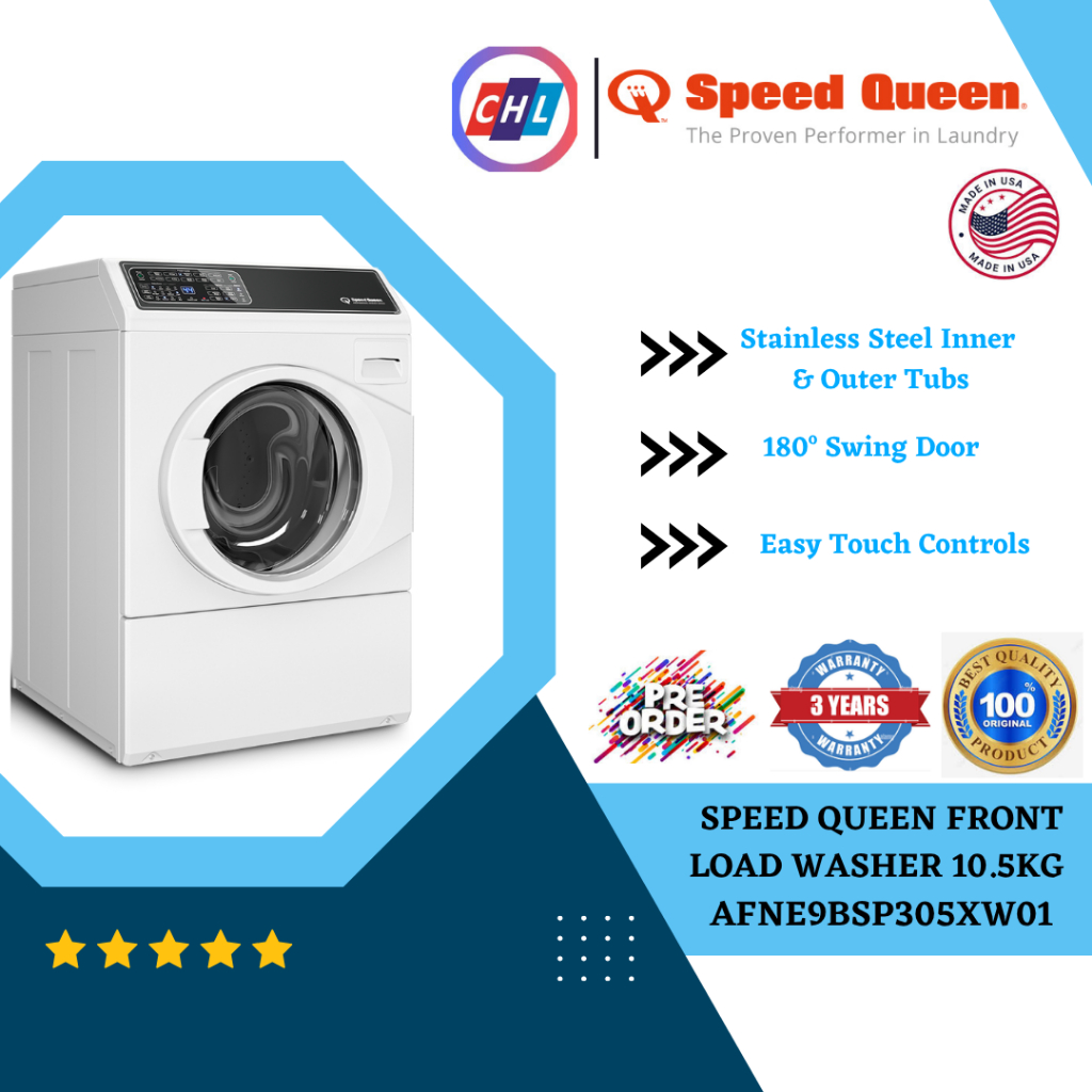 SPEED QUEEN FRONT LOAD WASHER 10.5KG I AFNE9BSP305XW01 | Shopee Malaysia