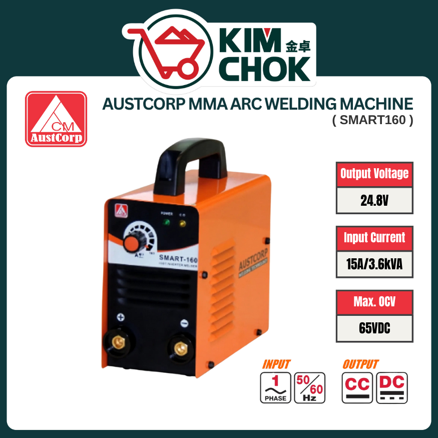 AUSTCORP MMA ARC Welding Machine SMART160 | Inverter MMA Welding Set ...