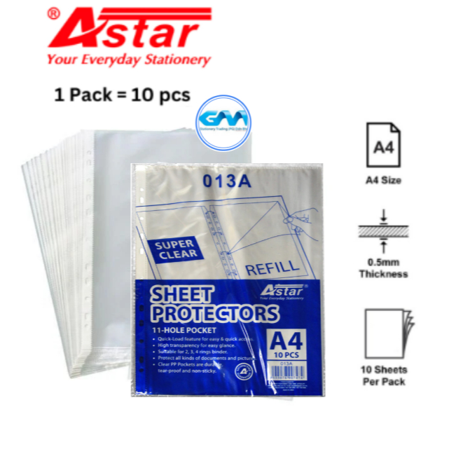 Super Clear Protectors Sheet Refill 11 Holes (10'sheets / pack ...