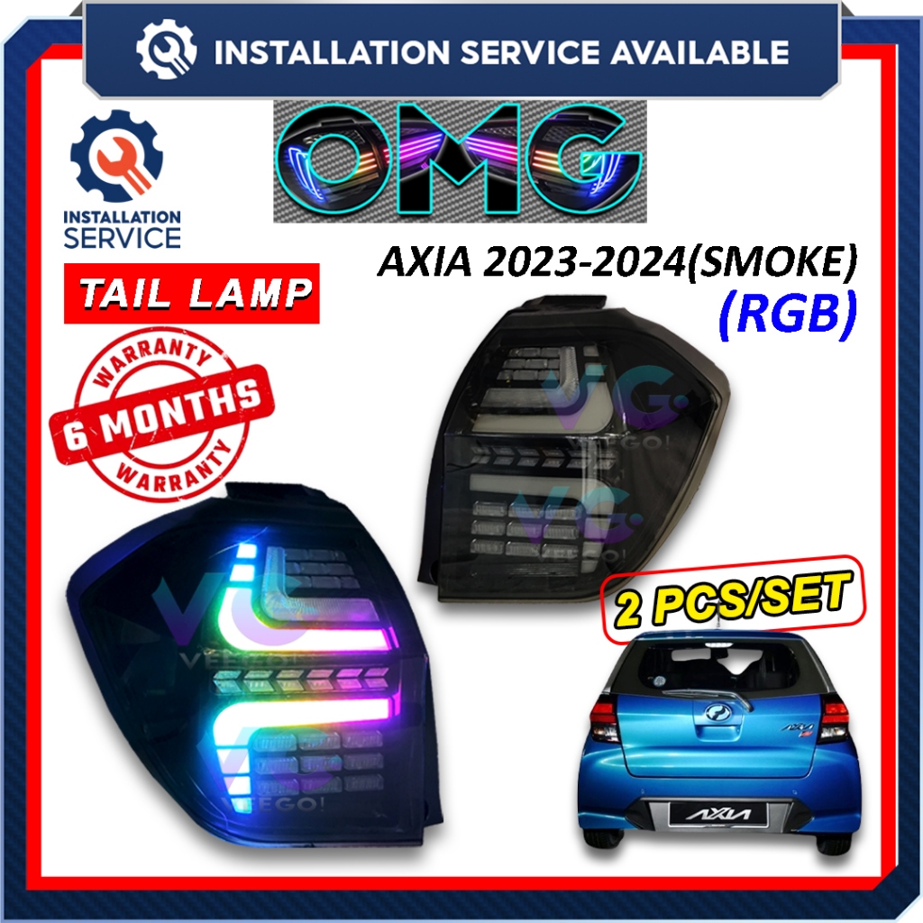 Perodua Axia 2023 - 2024 RGB Design Dynamic Tail Lamp With Signal ...