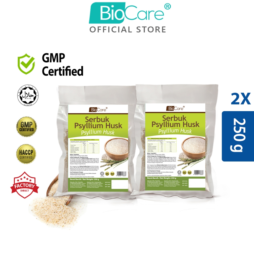 Biocare Psyllium Husk Powder (250g) x2 packs | Shopee Malaysia