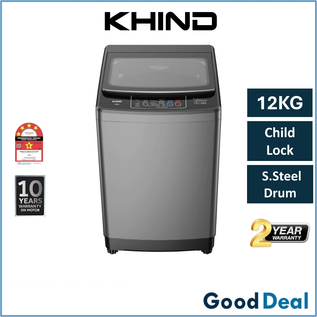 Khind WM120B 12KG / WM100B 10KG / WM85B 8.5KG / WM70A 7KG Fully Auto ...