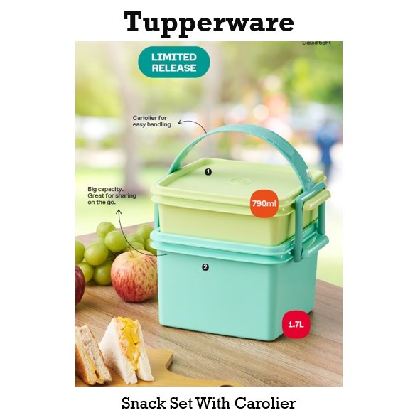 Tupperware Snack Set w/Cariolier with New Color | Shopee Malaysia
