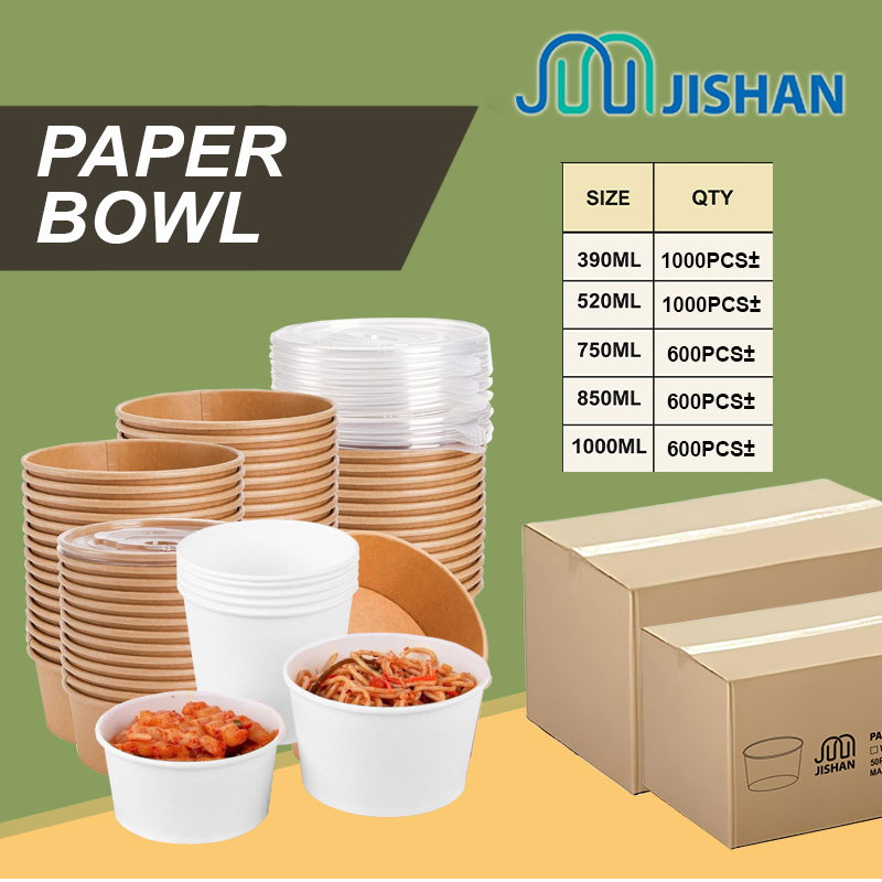 [CTN] 390/520/750/850/1000ml Paper Bowl / Lid / Mangkuk TAPAU Hot Soup ...